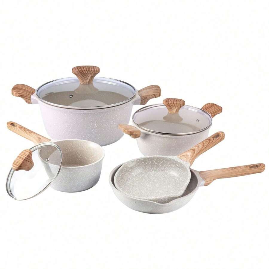 Country Kitchen Non-Stick Cast Aluminum Cookware Set - Durable Kitchen ...