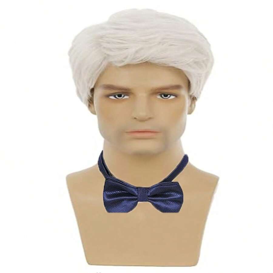 Peruca Branca Masculina, Curta, Cabelos Lisos e Camadas, Peruca ...