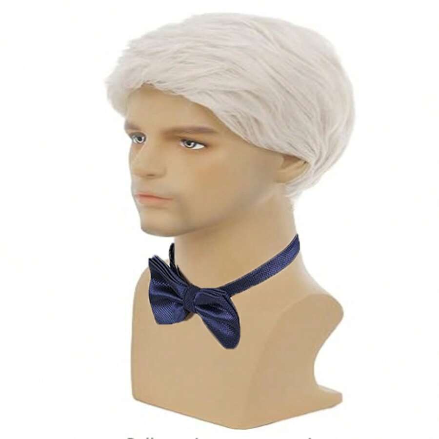 Peruca Branca Masculina, Curta, Cabelos Lisos e Camadas, Peruca ...