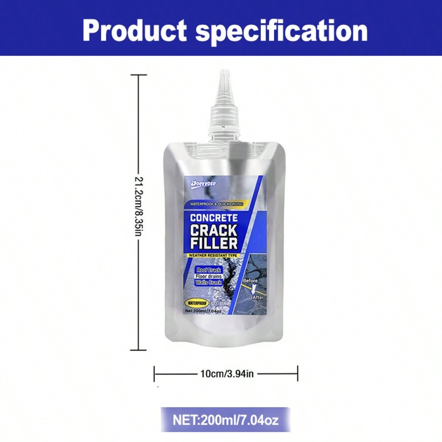 Doeyvose Concrete Crack Filler, Waterproof Board, Concrete Repair Sealant, Weather-Resistant ...
