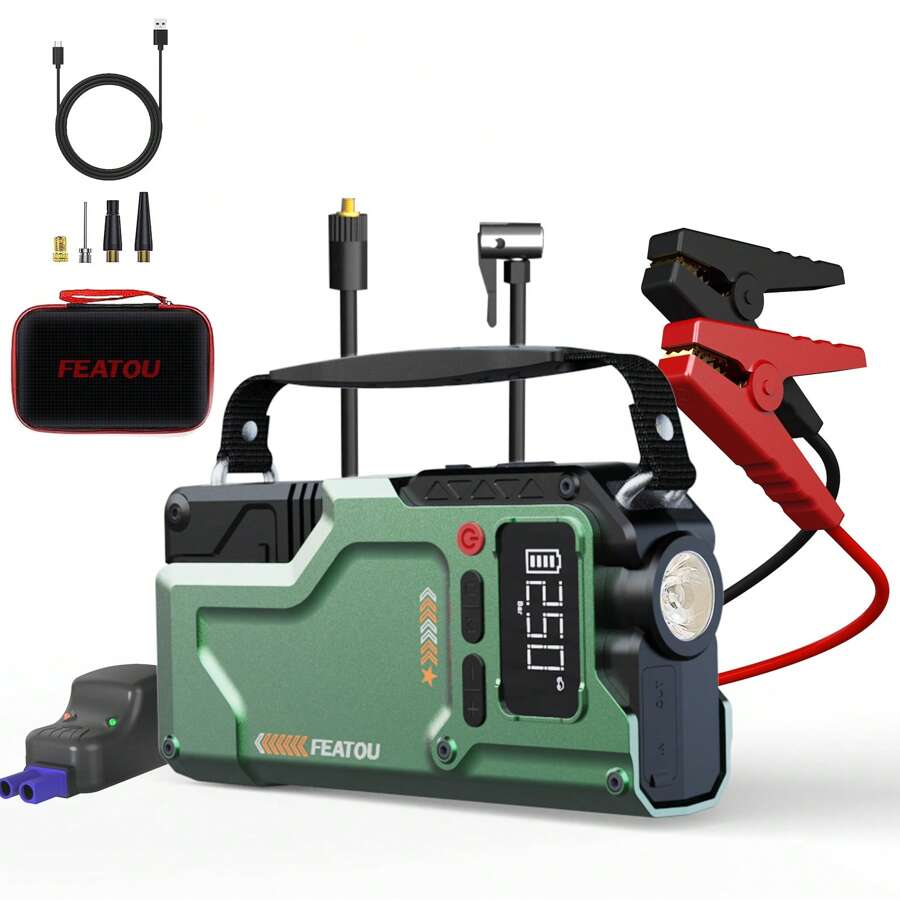 Jump Starter With Air Compressor, 6000A 150PSI Battery Jumper Starter ...
