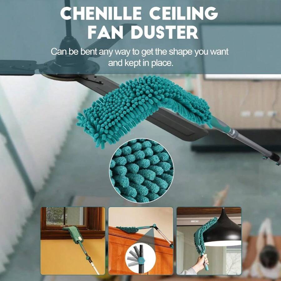 20 Foot High-Reach Duster Kit With 5-12FT Extendable Pole - High ...