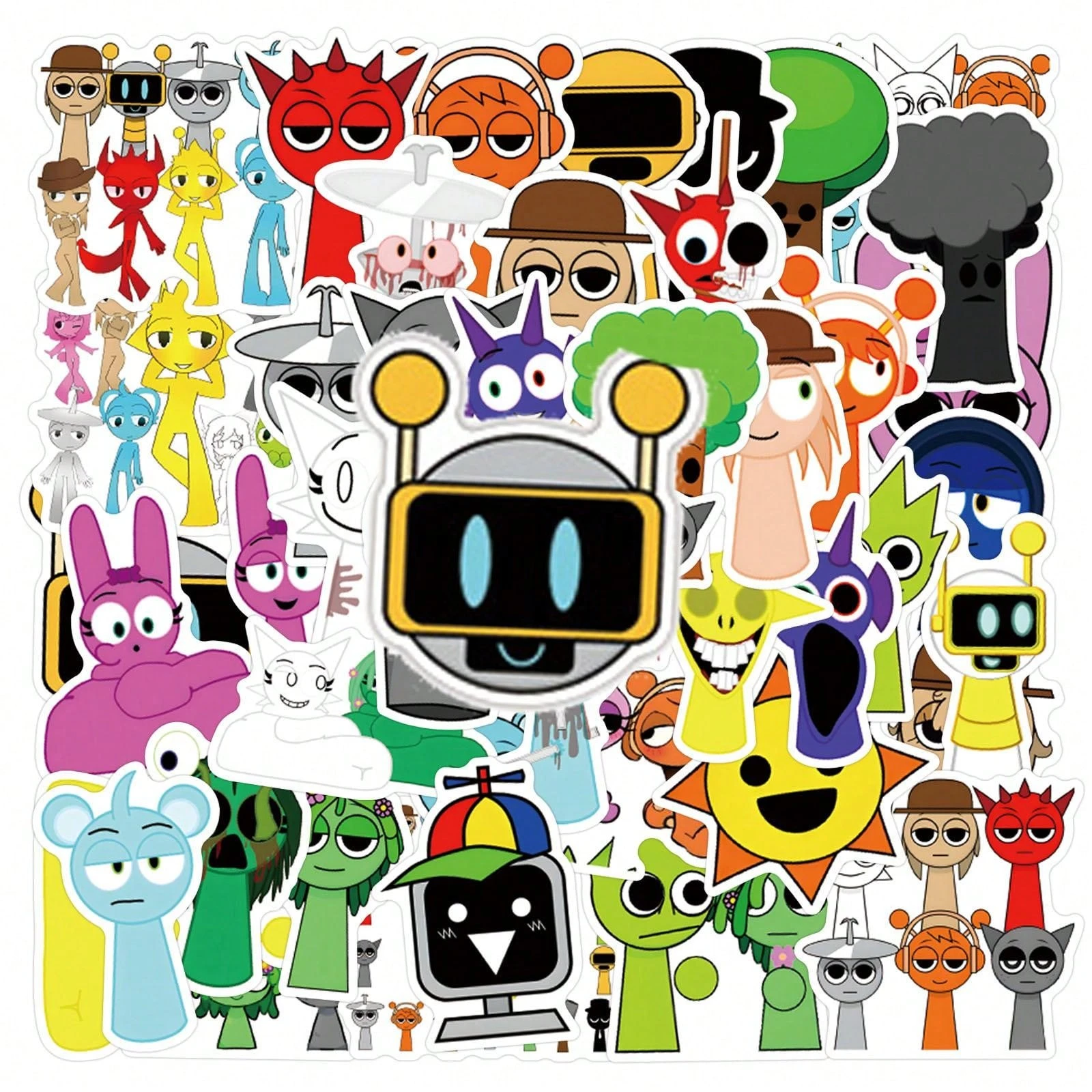 55Pcs Iincredibox Sprunki Stickers, Iincredibox Sprunki Vinyl Stickers ...