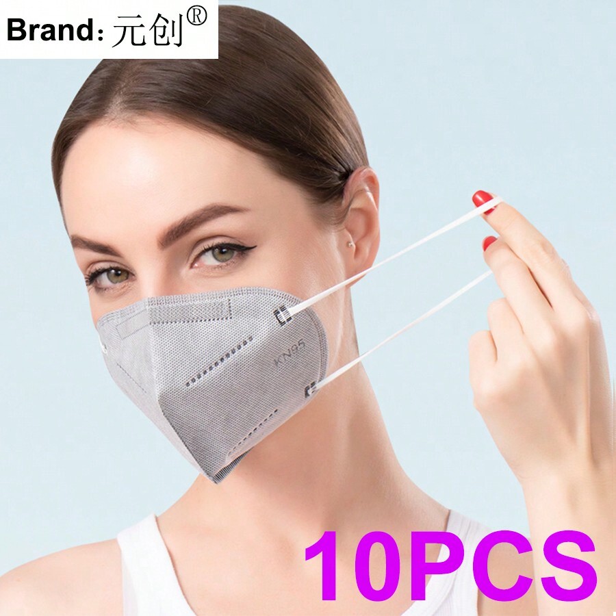 20 PC 5-warstwowa maska KN95, FFP2, przeciwpyłowa, 3D Design, oddychająca, maska Morandi (szara ...