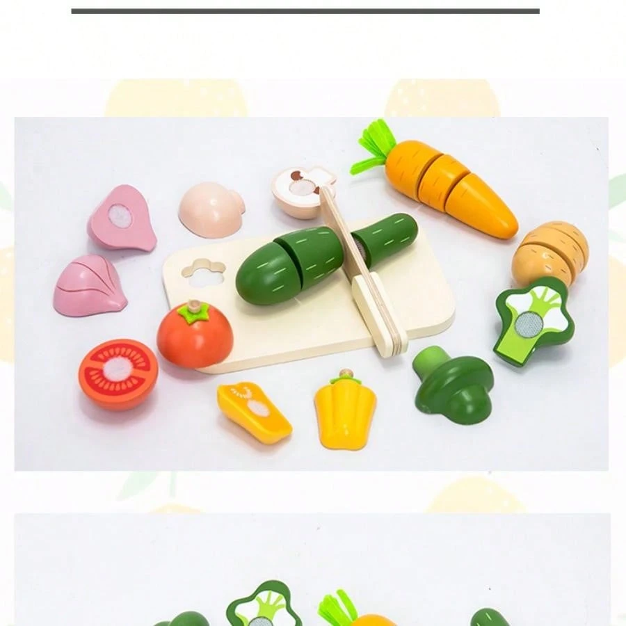 Children's Wooden Pretend Play Cutting Vegetable Toy Set for Sale ...