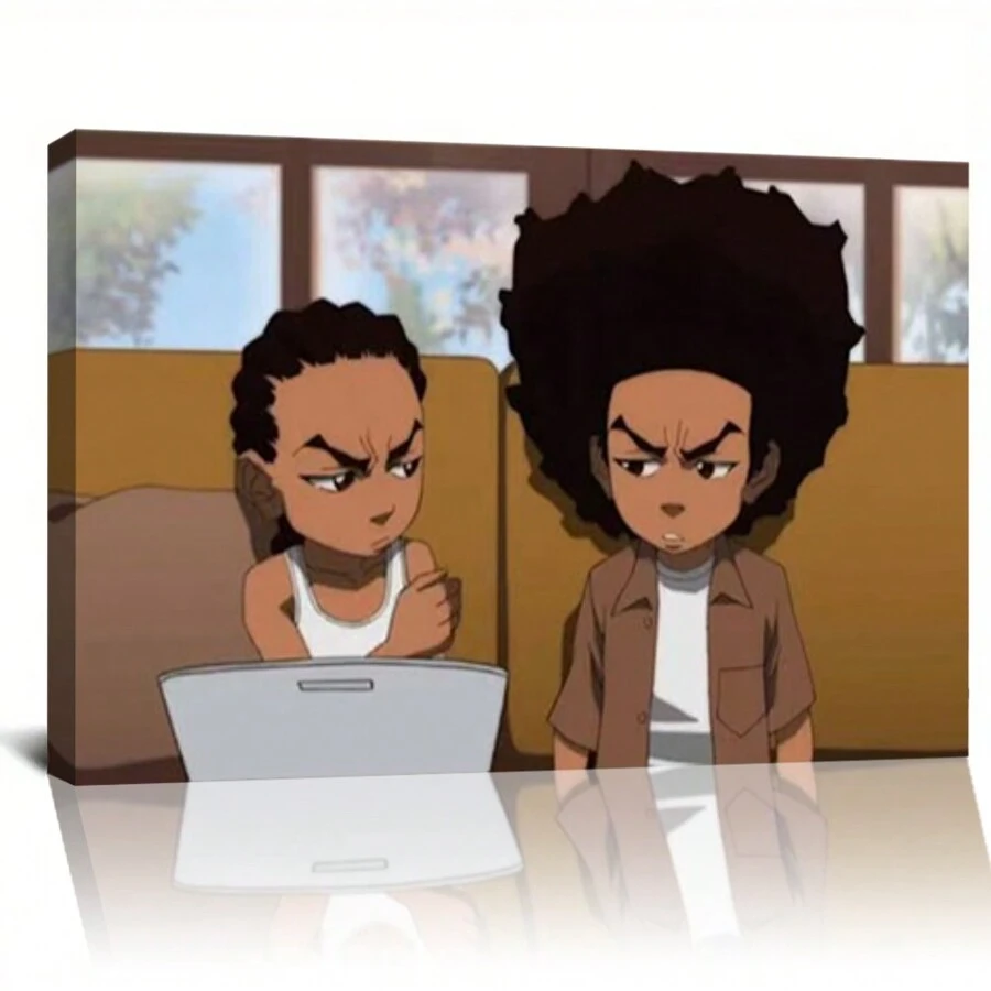 Framed The Boondocks Canvas Painting, Cartoon Characters, Animated ...