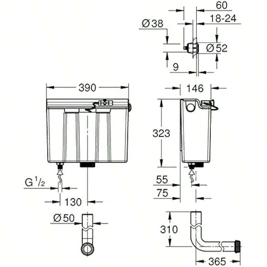 GROHE Flushing Cistern Solo Concealed Flushing Cistern 39053000 | SHEIN USA