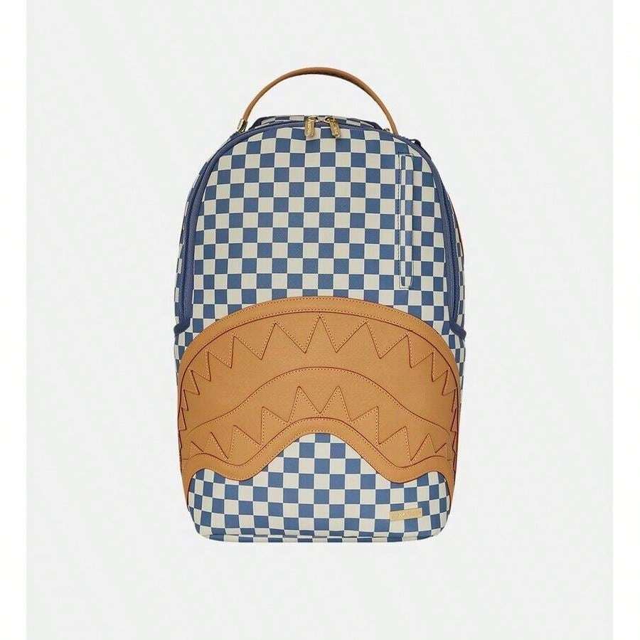 Sprayground Shark Yacht Club DLXSV Backpack Unisex Blue White Checkered ...