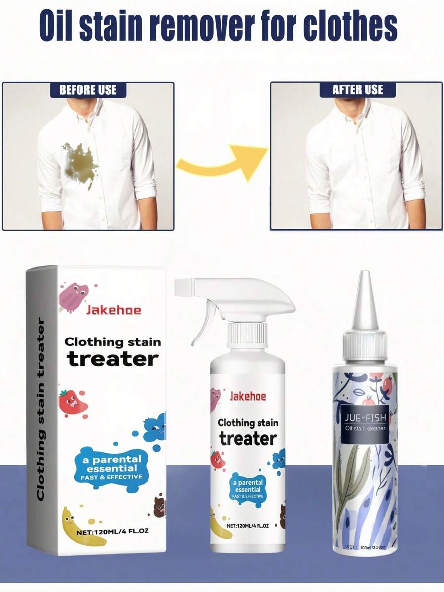 Clothing Stain Removal Spray - Removes Stubborn Oil Stains And Yellowing, Cleaning Solution For ...