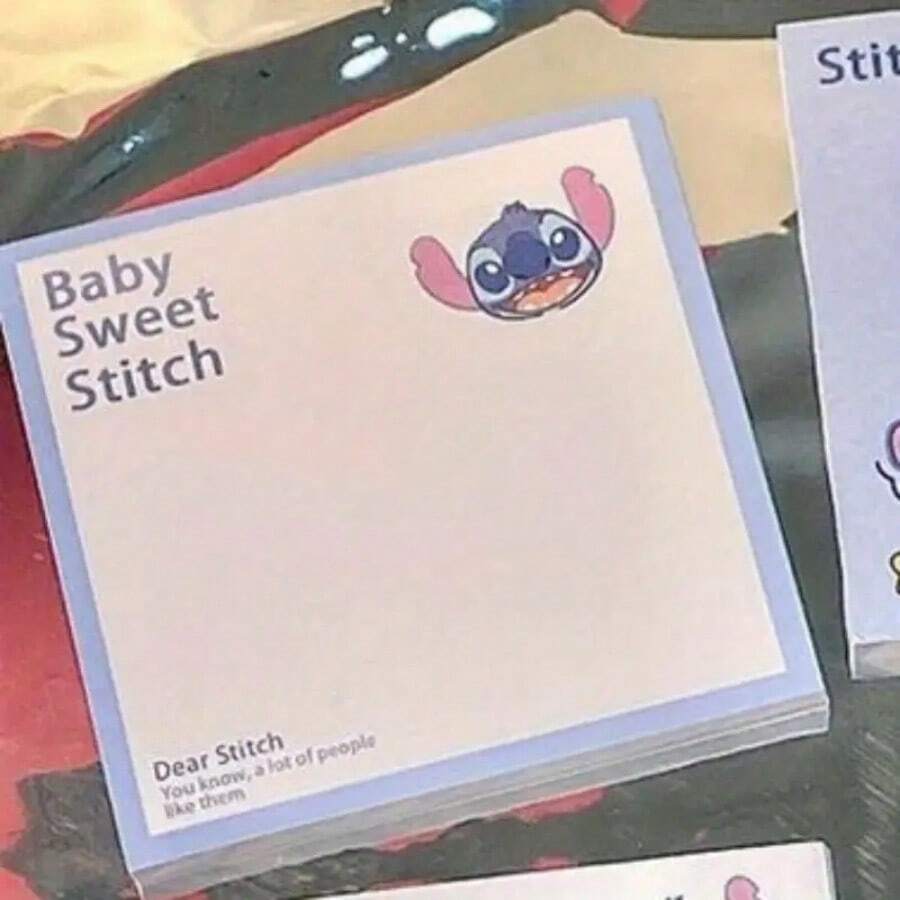 Disney 4 Packs Stitch Themed Sticky Note Pads, Cartoon Adhesive Memo ...