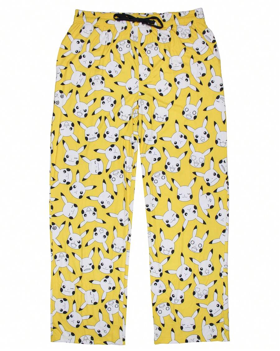 Pokemon Men's Pikachu Expressions Allover Design Lounge Sleep Pajama ...