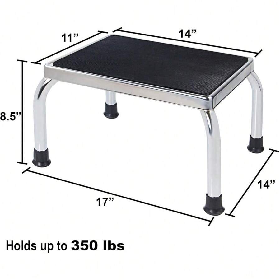 Medical Foot Step Stool 350lbs Heavy-Duty Welded Steel Legs, Fully ...