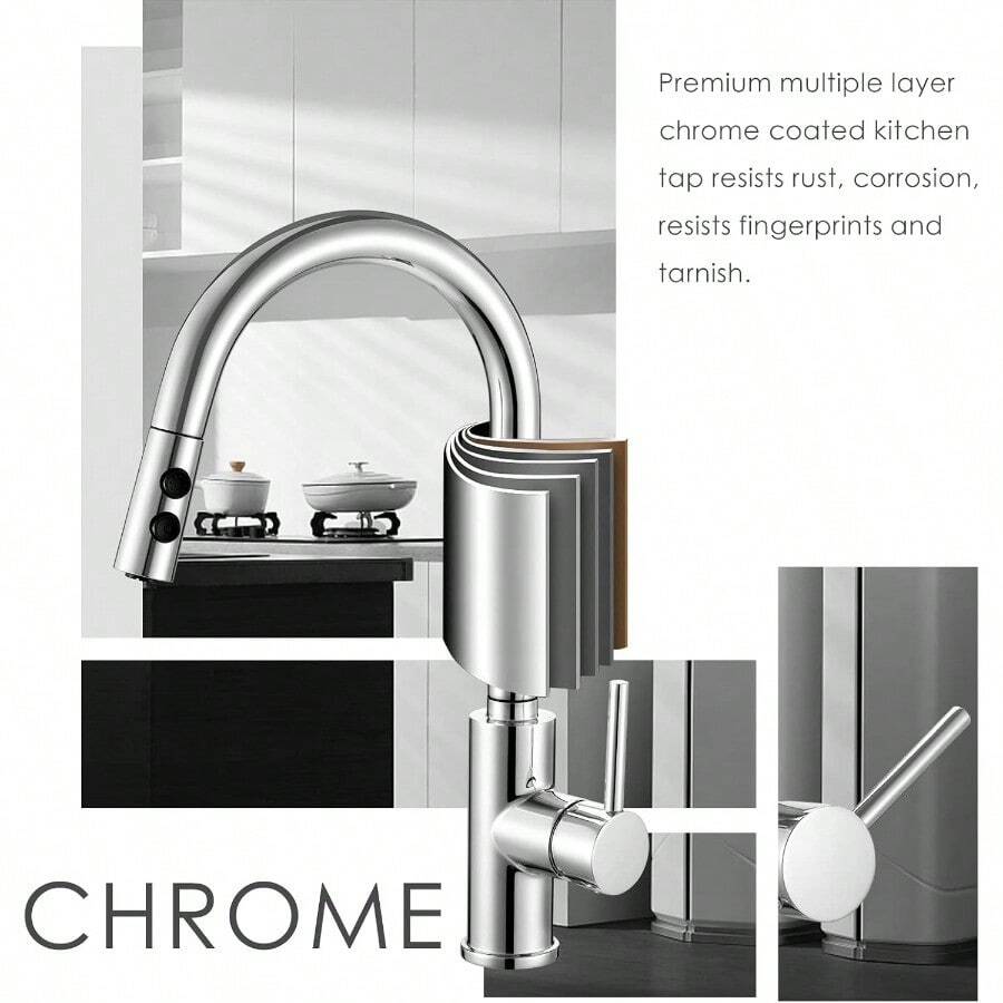 Peppermint Come Taps With Pull Out Spray Single Lever Mixer Taps 1 Hole ...