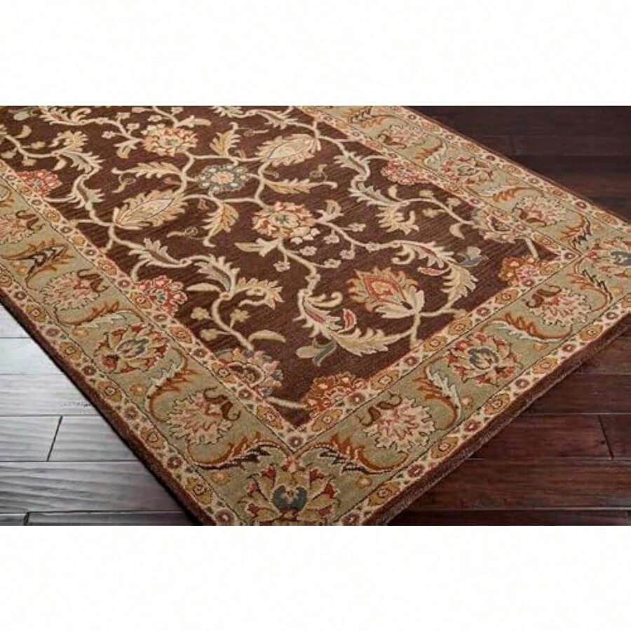 Wool Rugs, 2x4 Daysland Traditional Dark Brown Hearth Area Rug, Brown ...