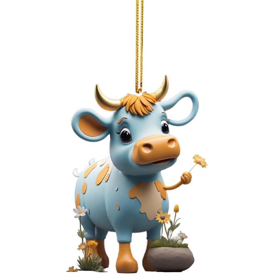 Christmas Cow Ornaments Hanging Cow Decorations Cute Christmas Tree ...