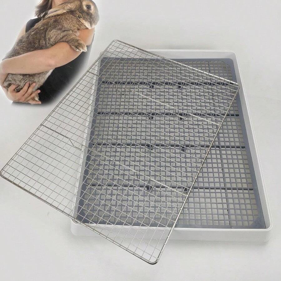 22x18 Super Large Rabbit Litter Box With 2 Grates Metal And Plastic ...