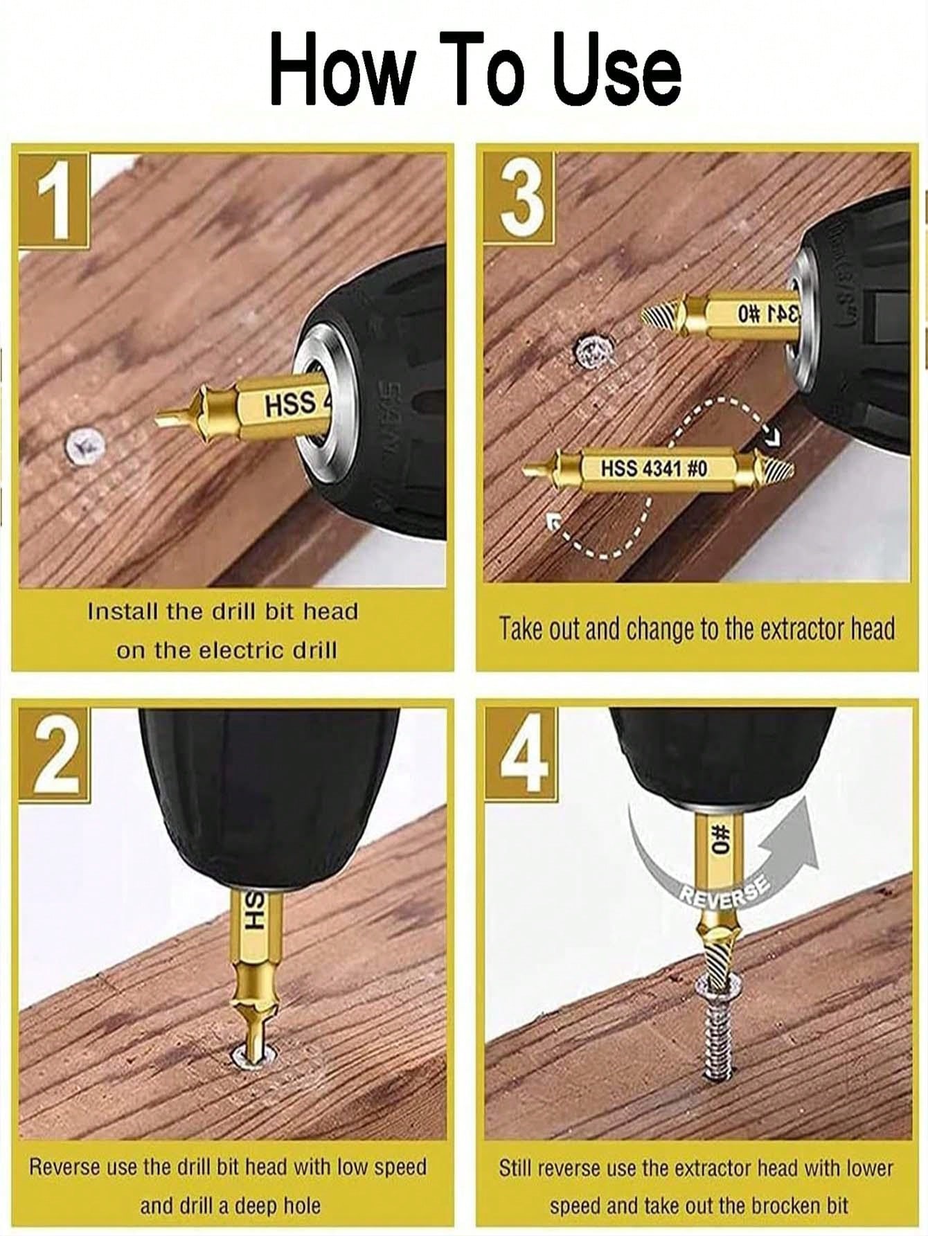 Broken Head Screw Extractor Screws Sliding Teeth Extraction Damaged ...