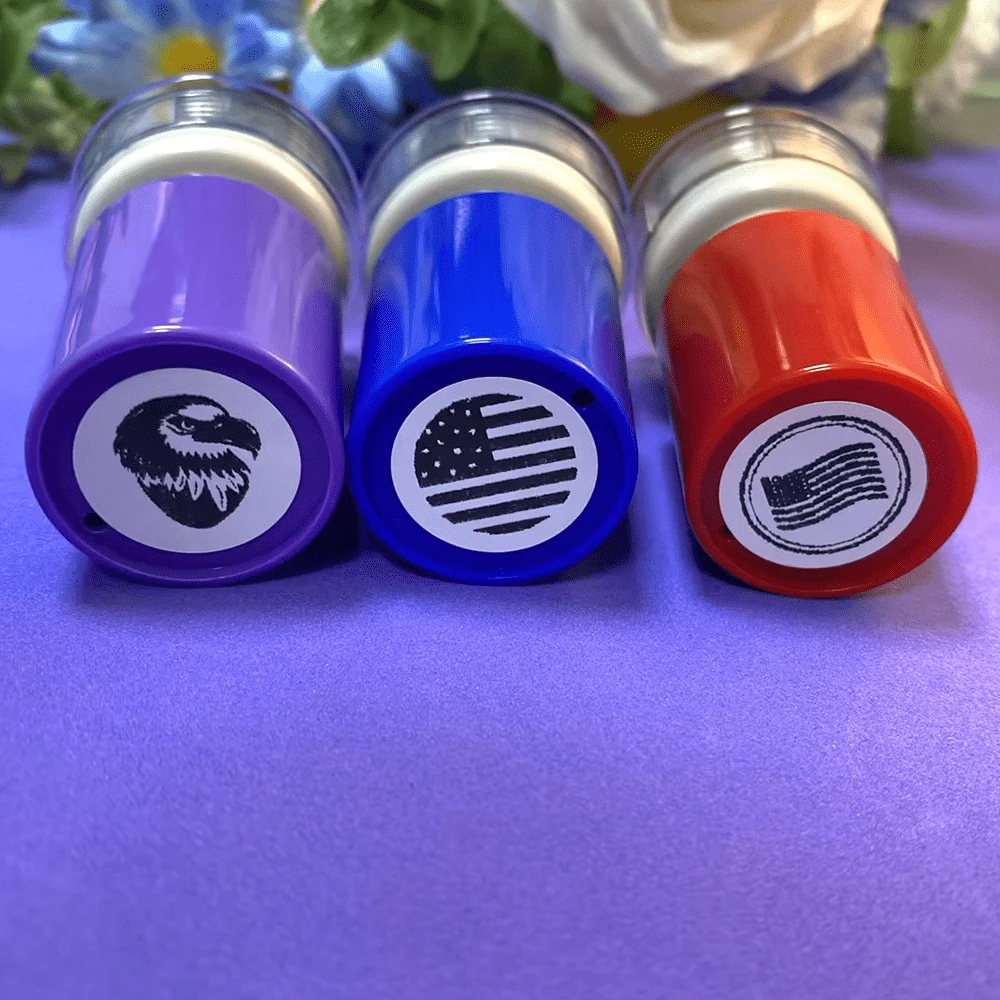 Red, White And Blue American Flag Automatic Ink Eagle Stamp, Eagle ...