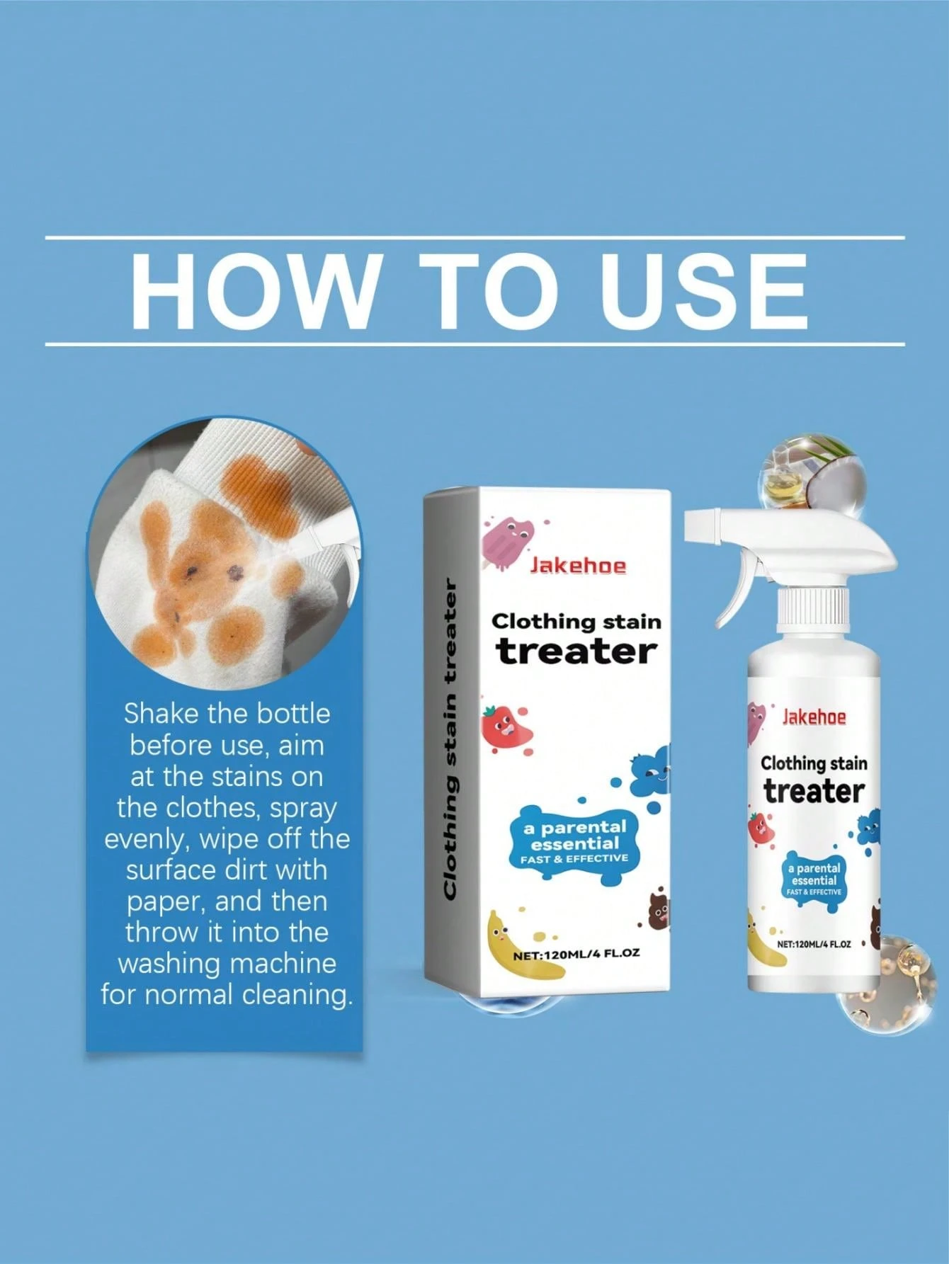 Clothing Stain Removal Spray - Removes Stubborn Oil Stains And ...