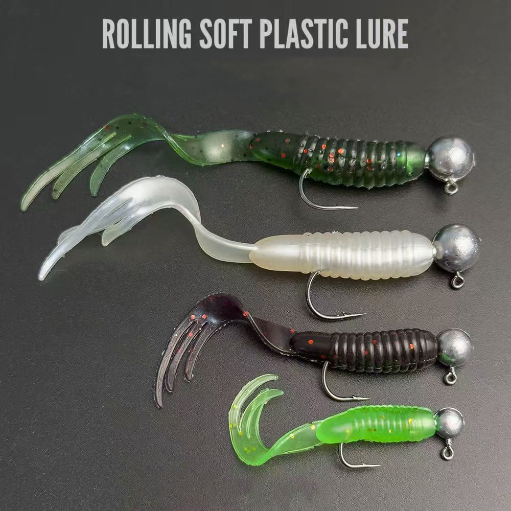 35pcs Luya Bait Lead Head Hook Set T-Tail Soft Bait Long-Range Soft ...