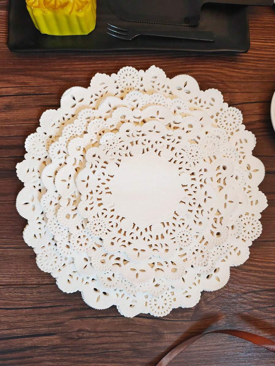 100pcs Oil-Proof Perforated Fruit Plate Paper Liners, French Fries ...