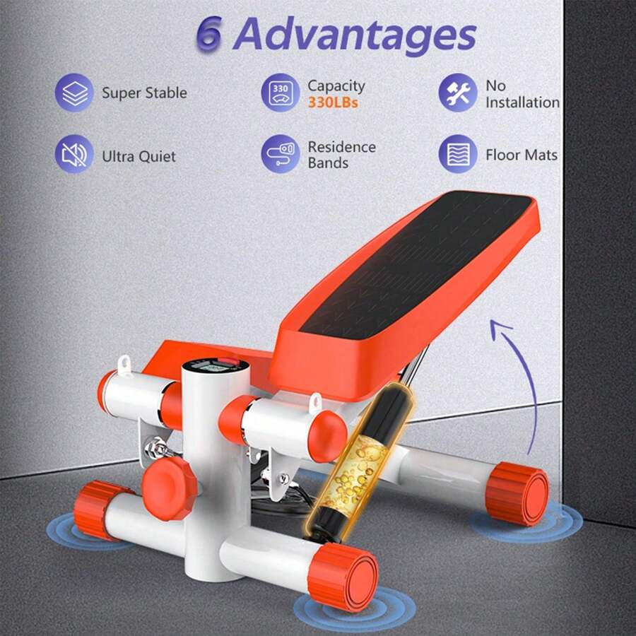 KitGody Mini Stair Stepper Steppers For Exercise With Bands For Workout ...