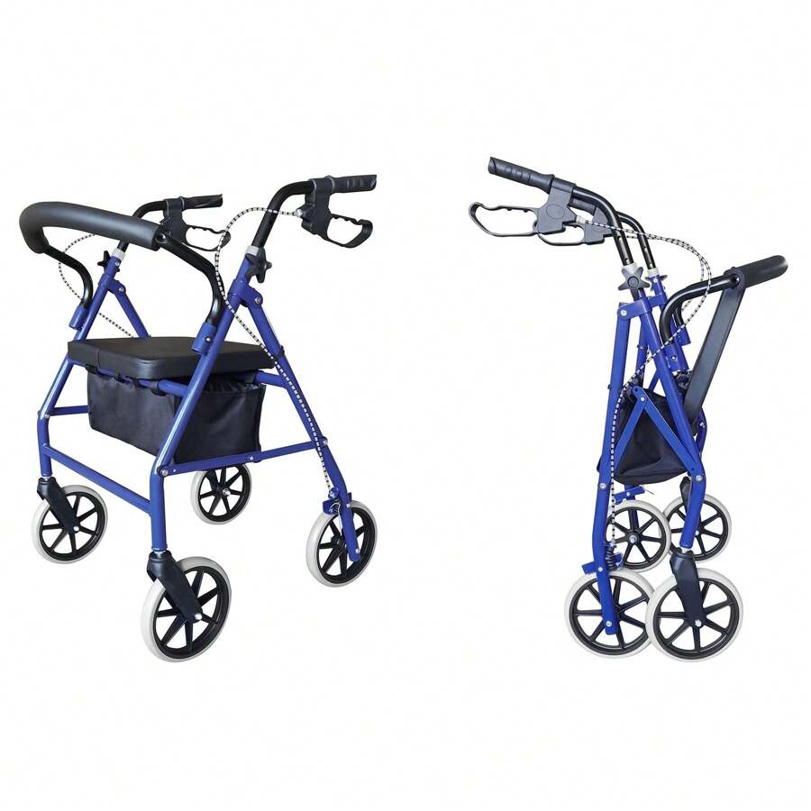 Walkers For Seniors,Foldable Walker With Seat, 8" Big Wheels For All ...