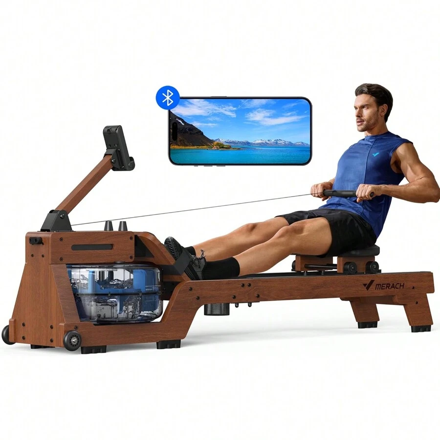 MERACH Water Rowing Machine For Home, Made Of High-Quality Solid Wood ...