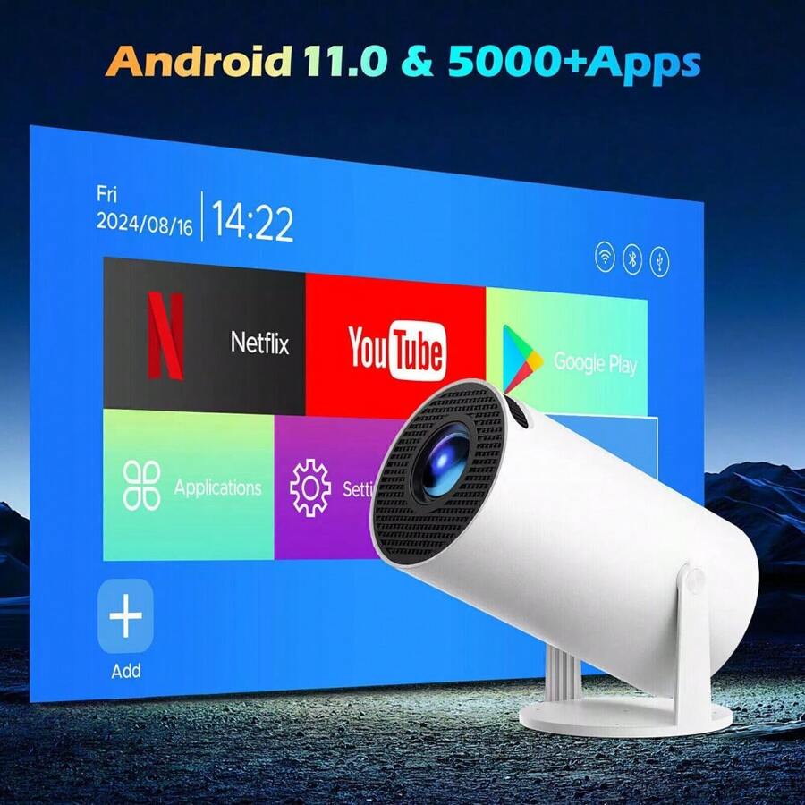 4K Portable Smart Projector Android 5G WiFi Bluetooth Mini Home Video ...