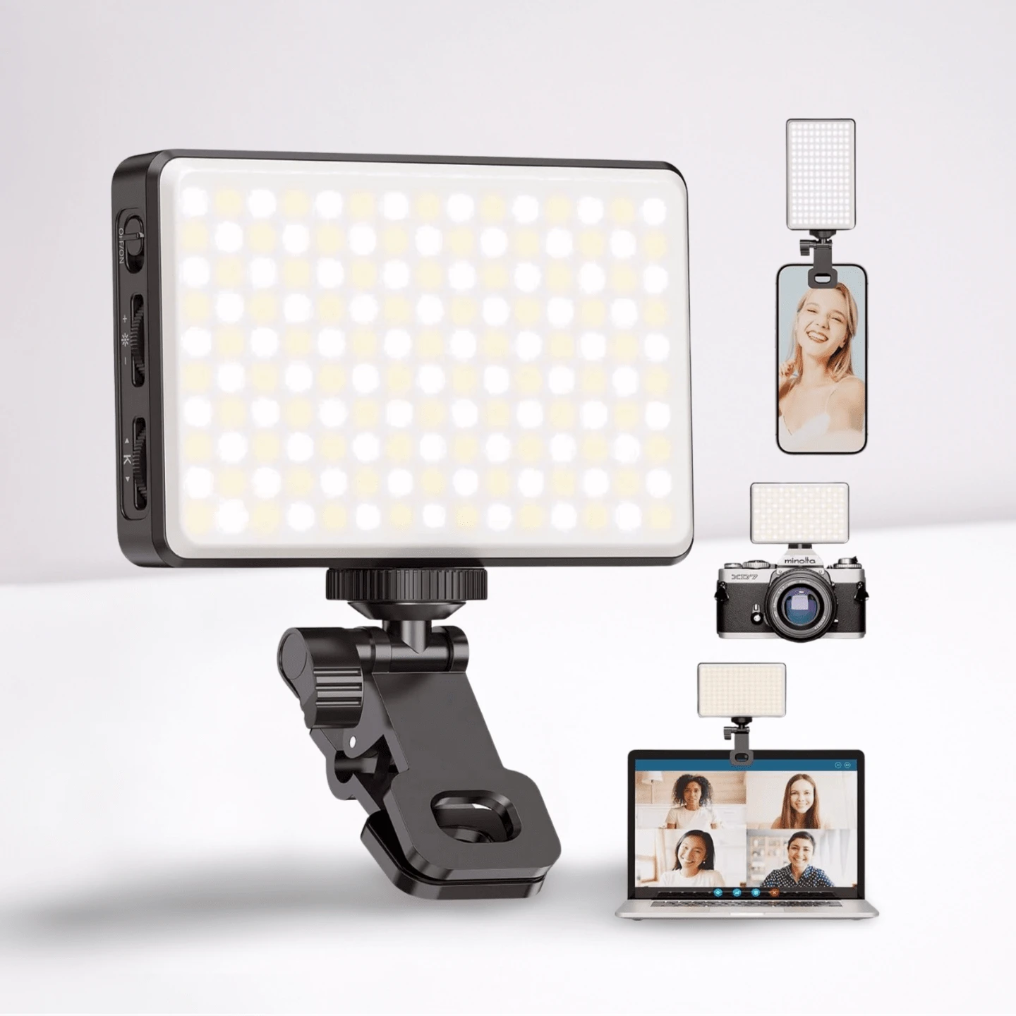 150-LED Rechargeable Selfie Light With 5500mAh Battery And 3 Lighting ...