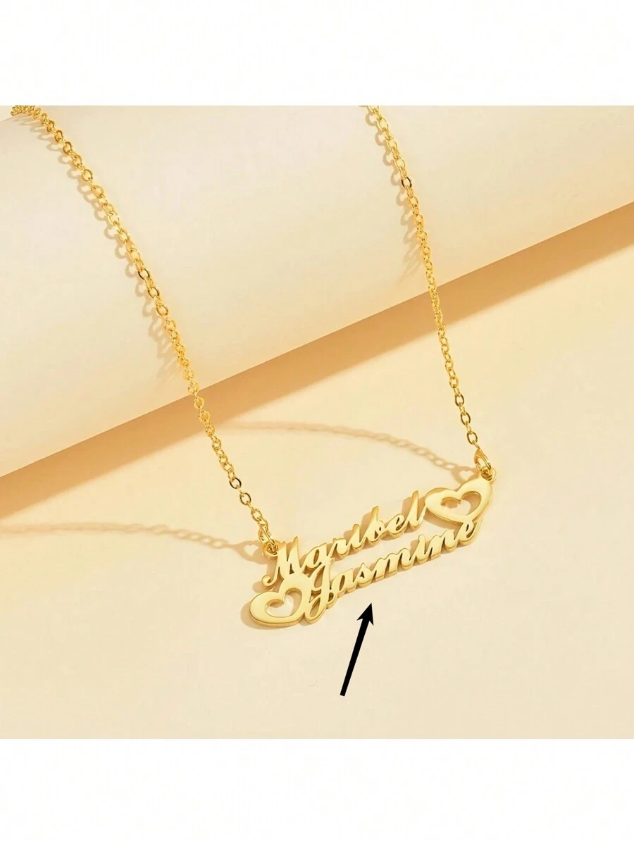 Customized Heart-Shaped Name Necklace, Personalized Couples/Partners ...