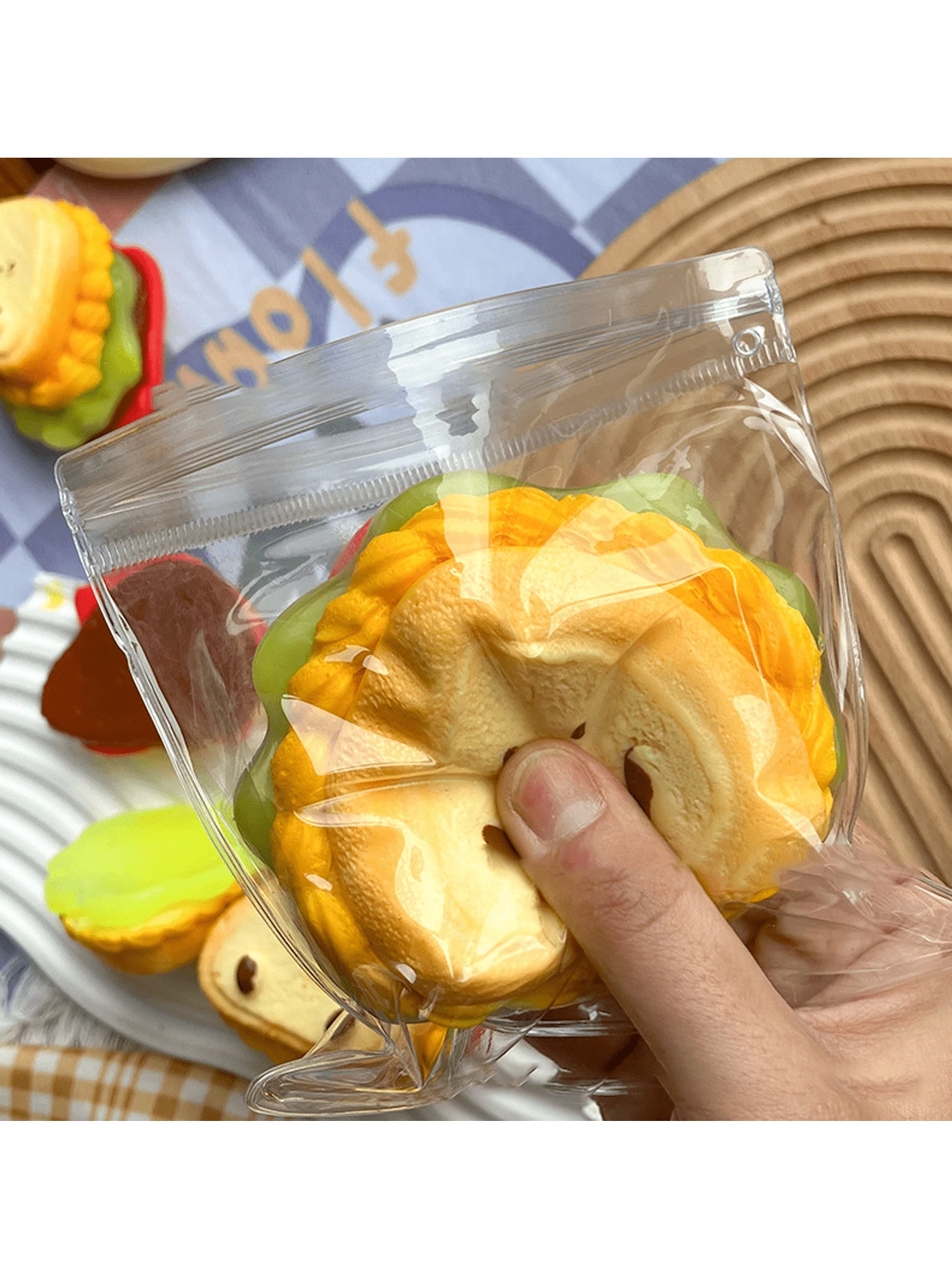 Thick Sandwich Squishy Stress Relief Toy, Multi-Layer Hamburger ...