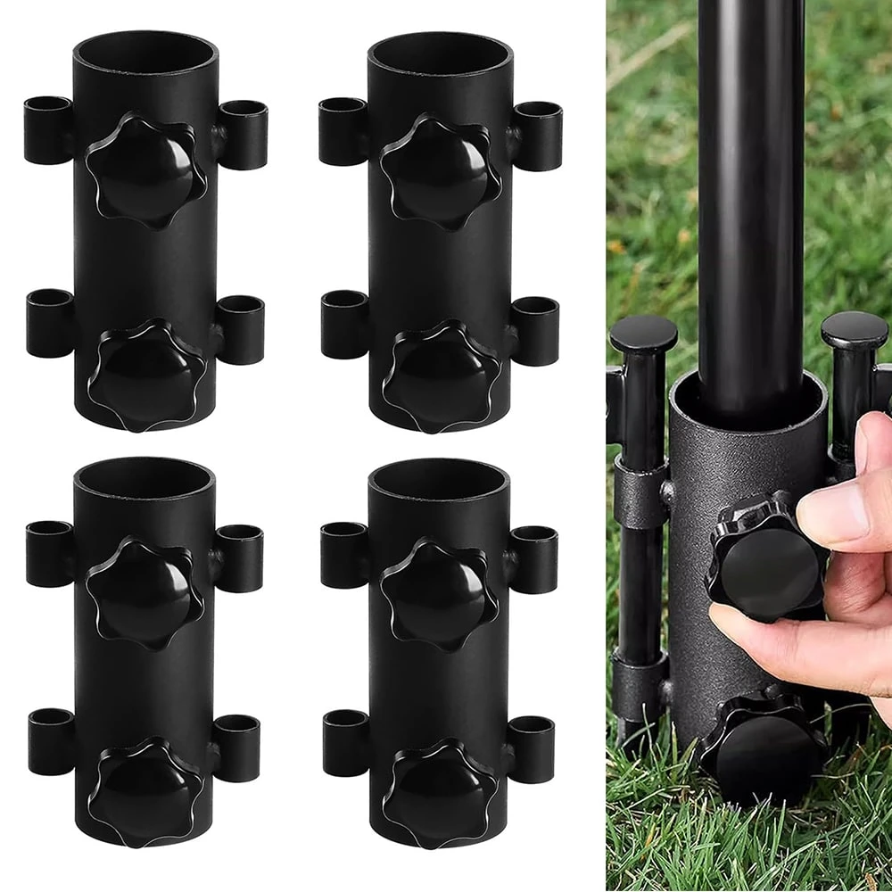 4 Pieces Camping Tent Pole Stand Reinforced Windproof Tent Pole Stand ...