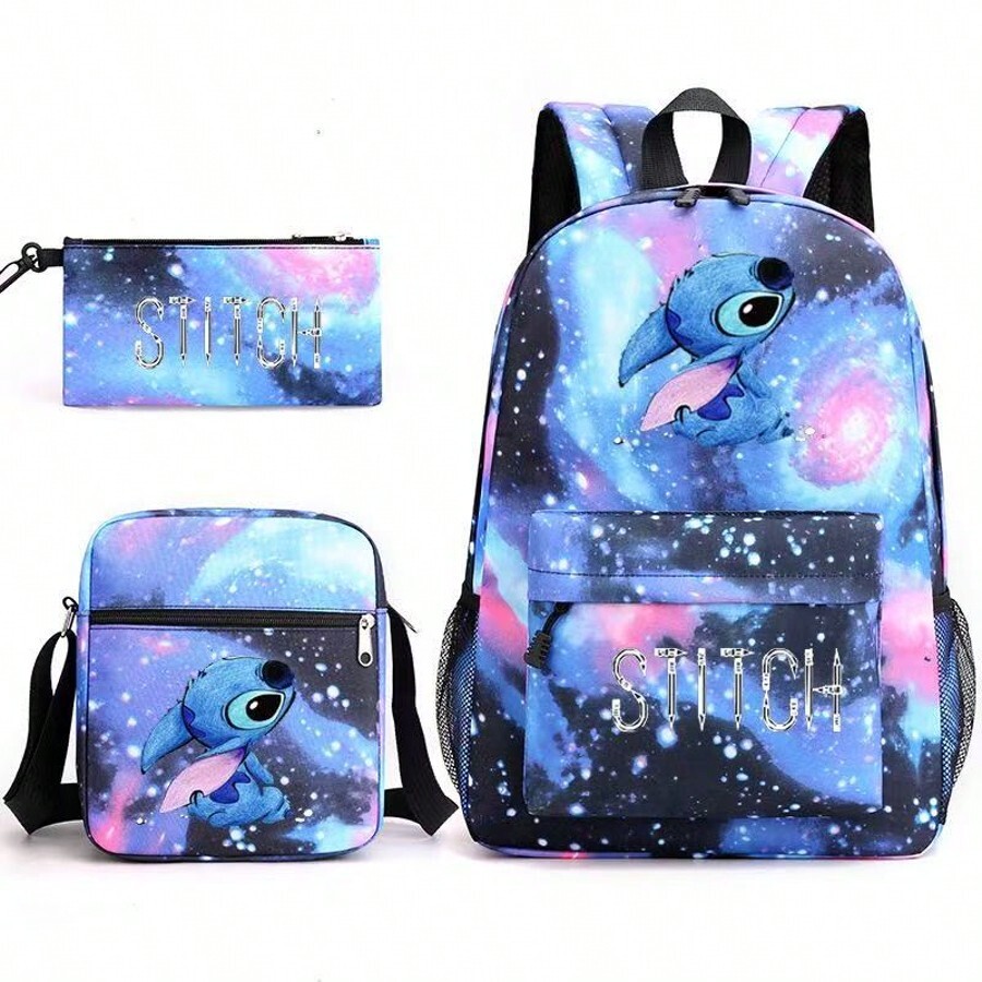 Disney Disney Stitch Anime Printed Schoolbag Set Of Three (Including ...