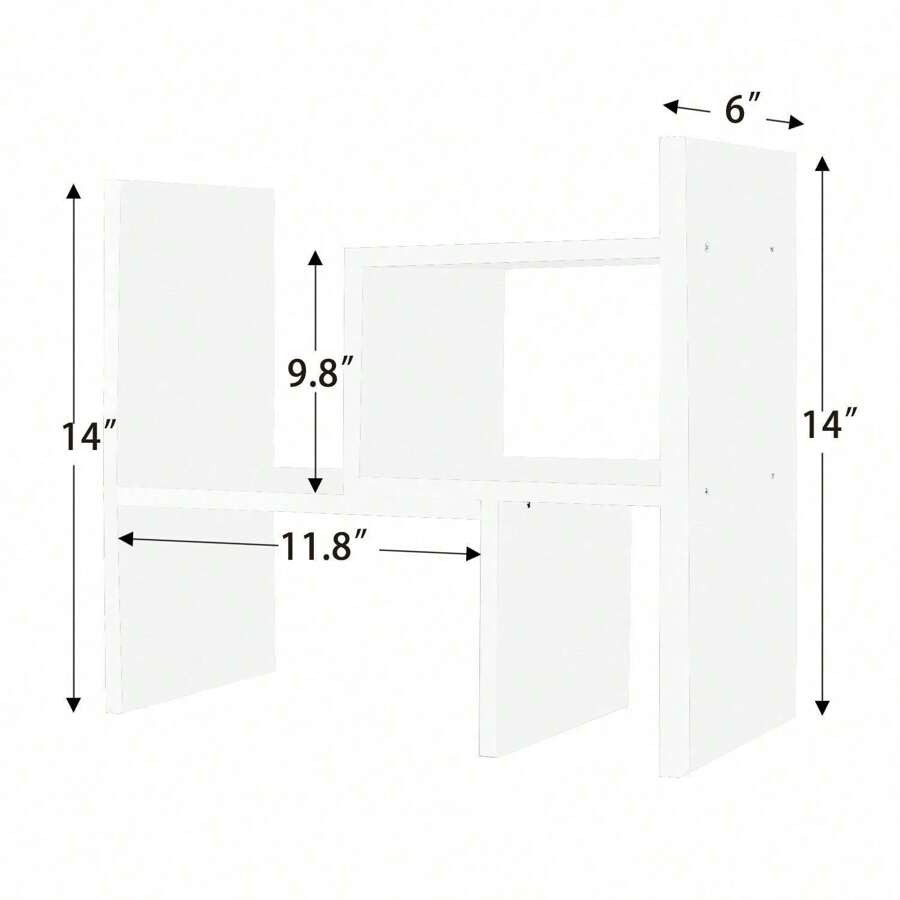 Desktop Organizer Office Storage Rack Adjustable Wood Display Shelf ...