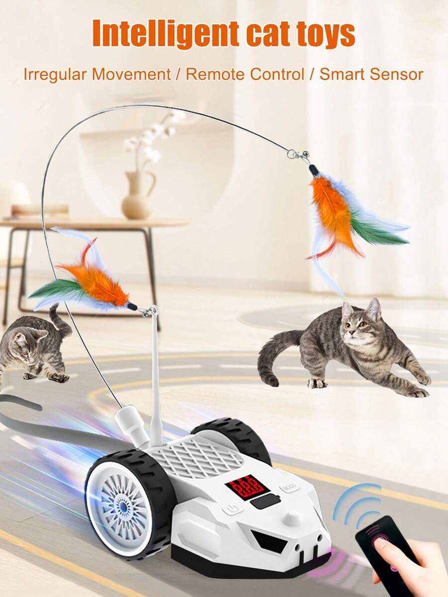 New Electric Raccar Automatic Cat Toy, Wireless Remote Control Rotating ...
