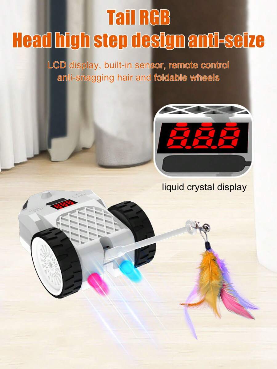 New Electric Raccar Automatic Cat Toy, Wireless Remote Control Rotating Mouse Moving Toy, 360 ...