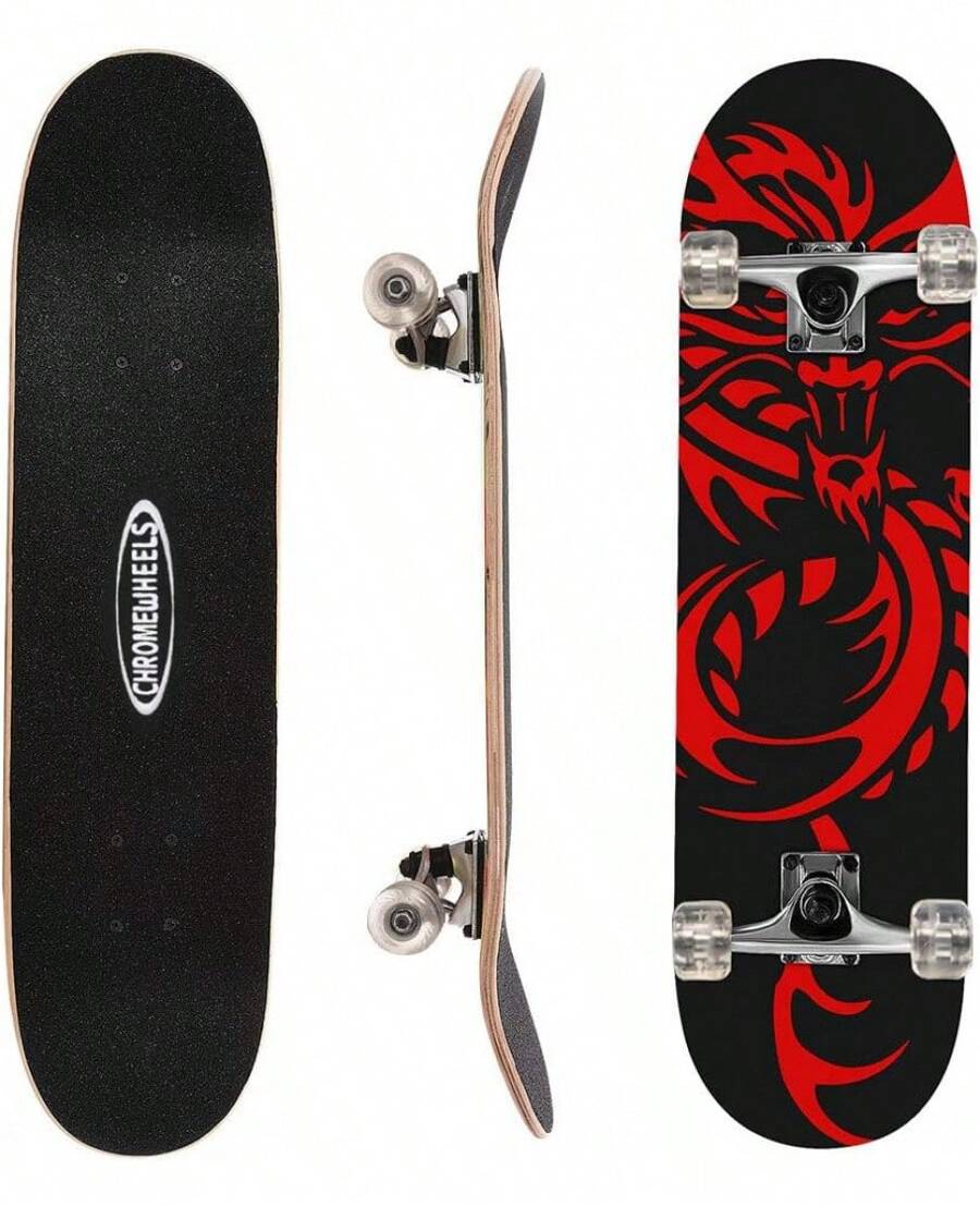 31 Inch Skateboard Double Kick Skateboard Cruiser Longboard 8 Ply Maple ...
