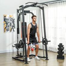 SPORTNOW 3 In 1 Smith Machine, Multi-Functional Power Cage With Dual ...