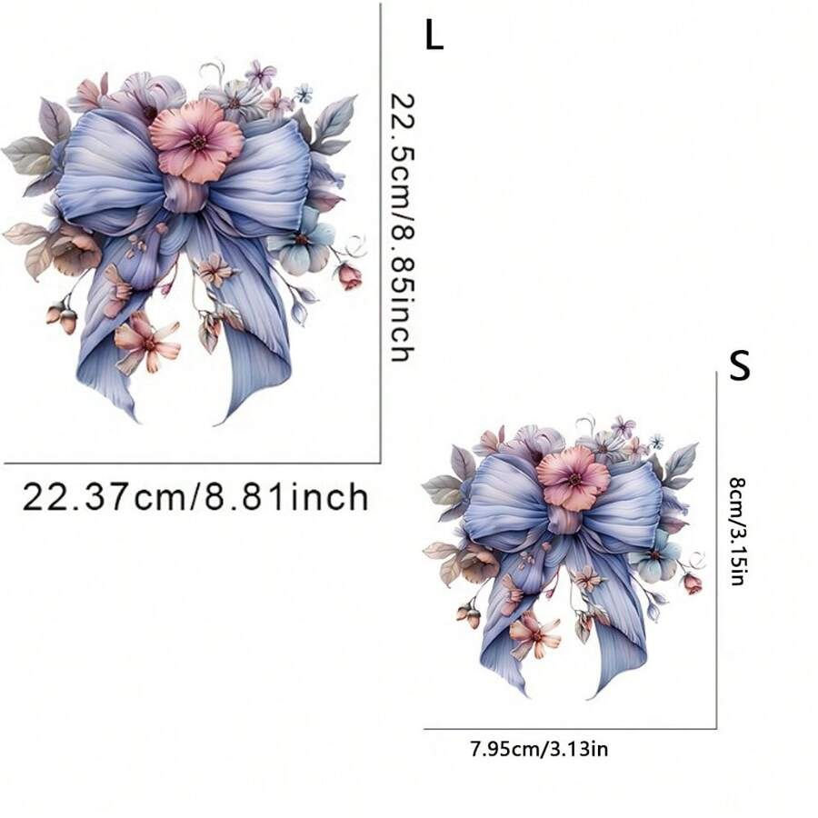 1/2/3pcs DIY Hot Stamping DTF Transfer Stickers With Bright Flowers And ...