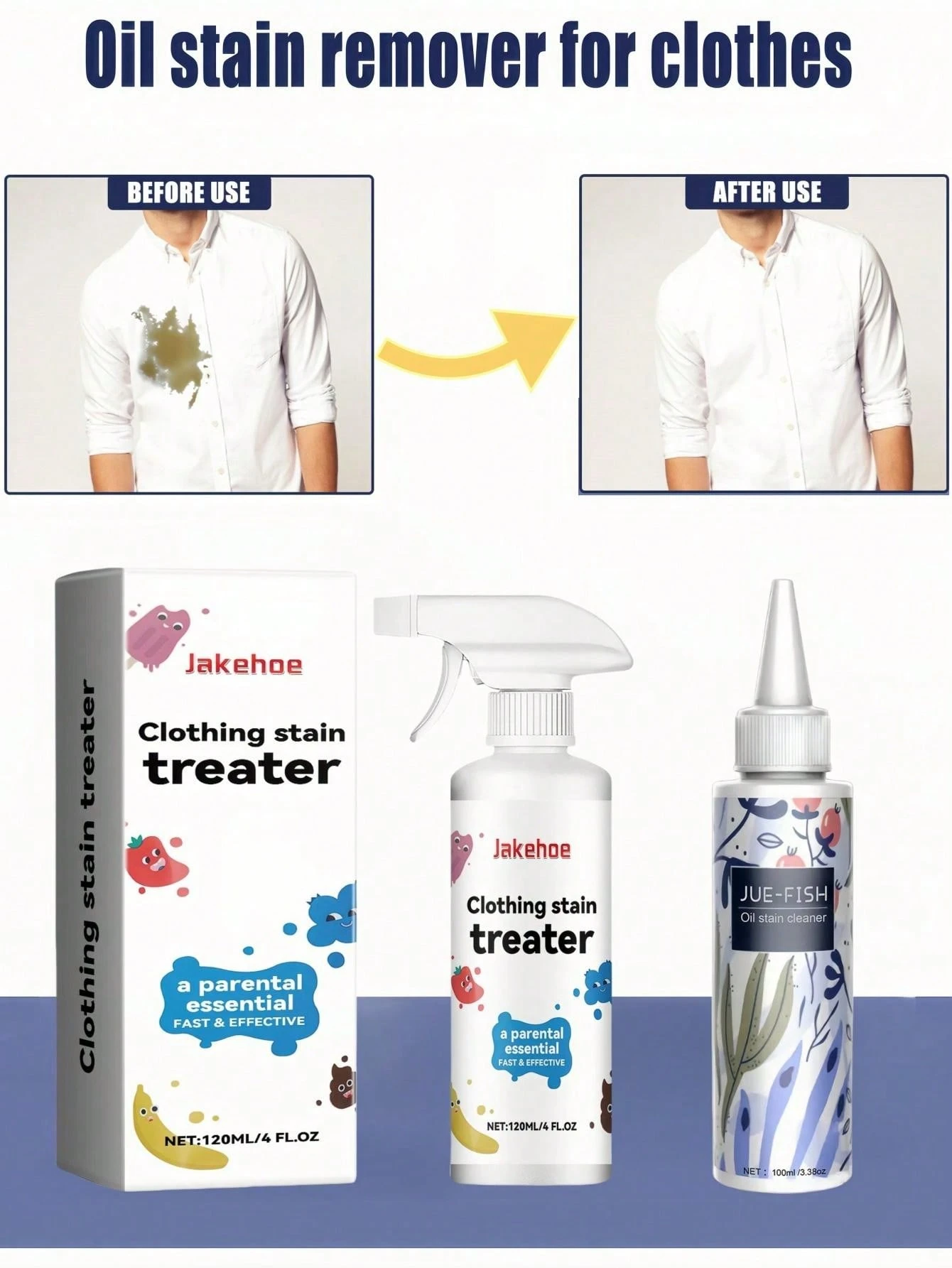 Clothing Stain Removal Spray - Removes Stubborn Oil Stains And ...