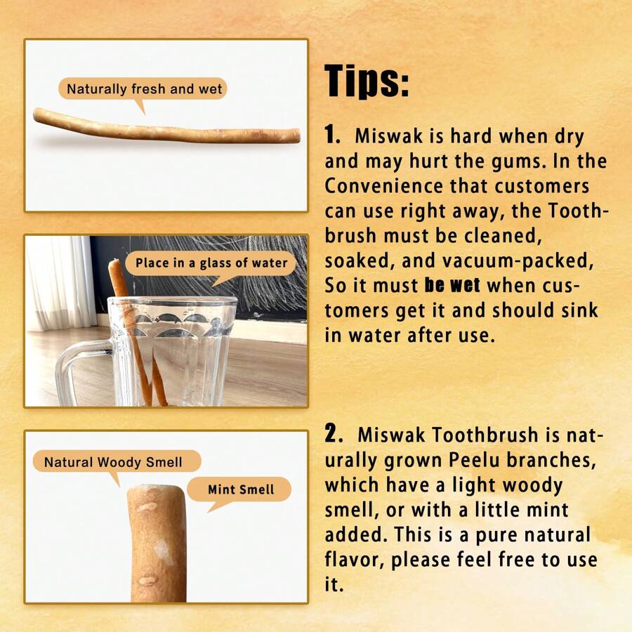 Home Times Miswak Sticks Toothbrush - Vacuum Sealed Natural Flavor From ...