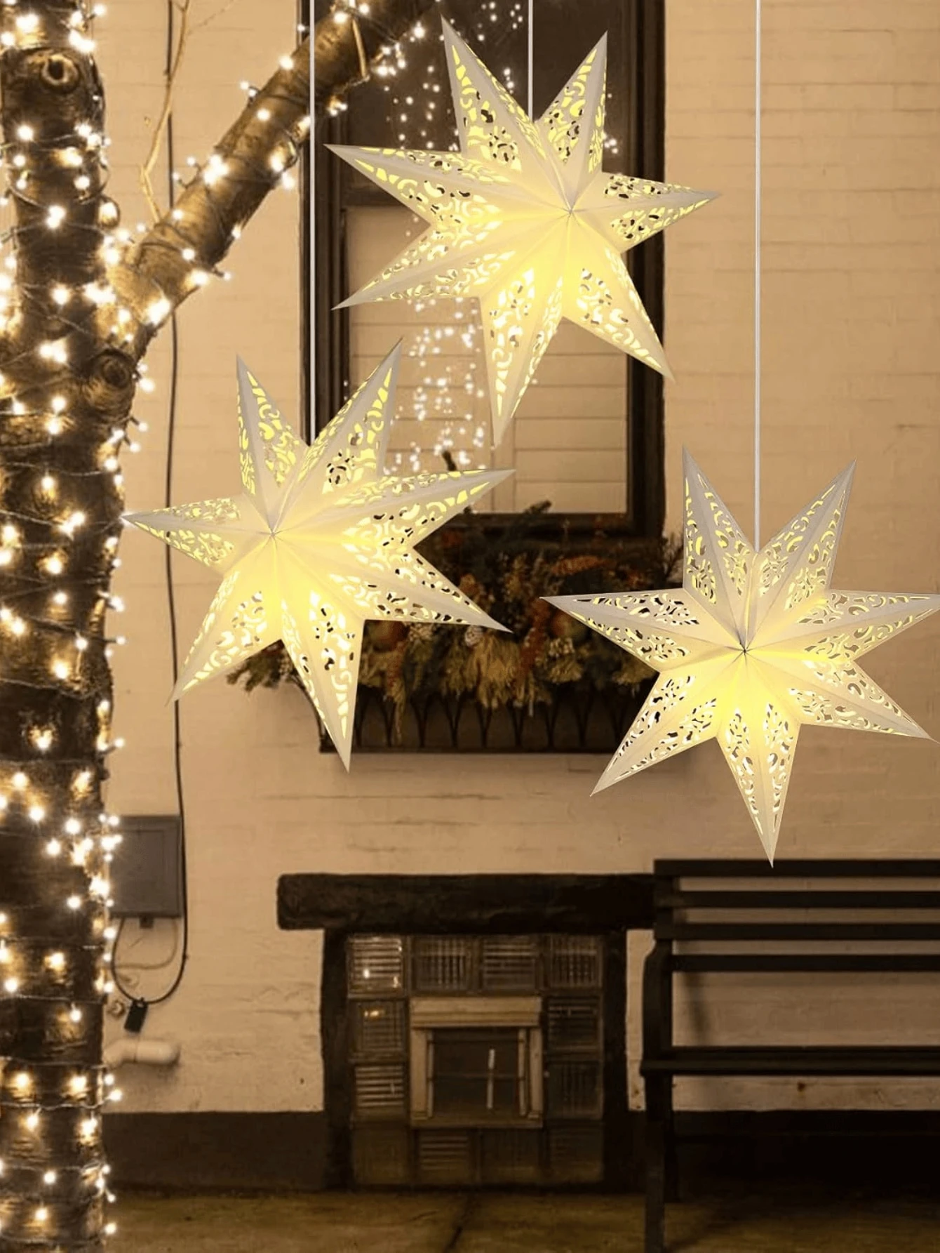 7 Point Star Paper Lampshade Paper Lantern, Rama Decorative Lampshade ...