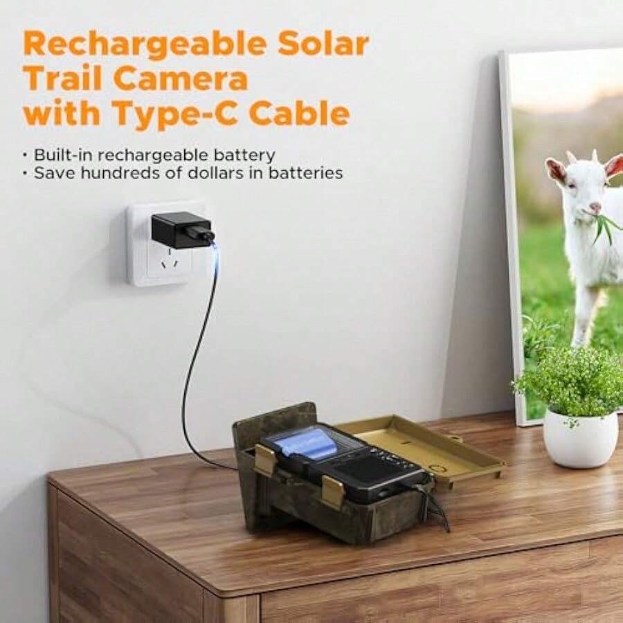 VOOPEAK Solar Powered Wildlife Camera 4K 48MP Rechargeable Trail Camera ...