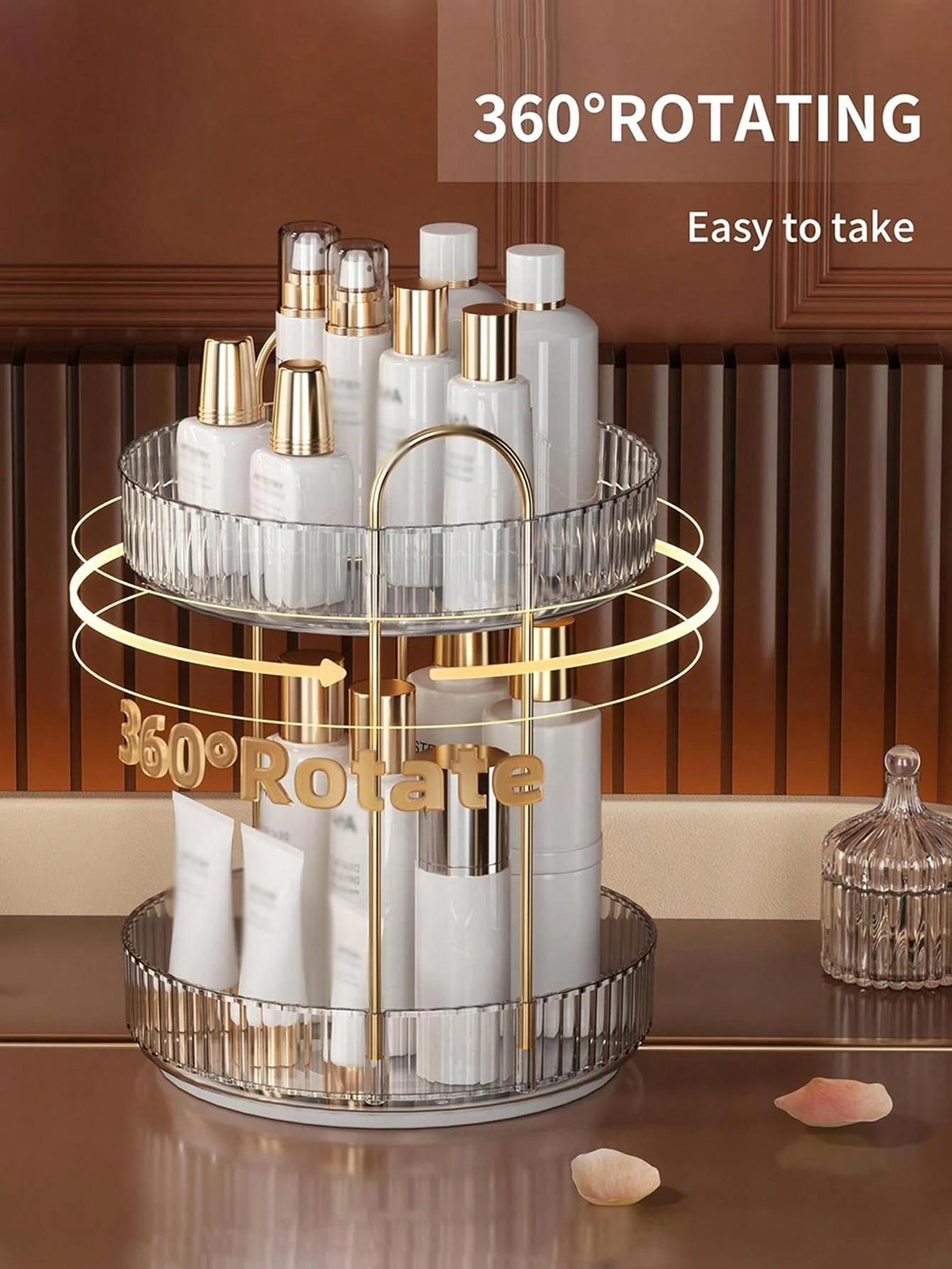 1pc 2/3Layers Bathroom Makeup Turntable Rotating Shelf Storage Rack ...