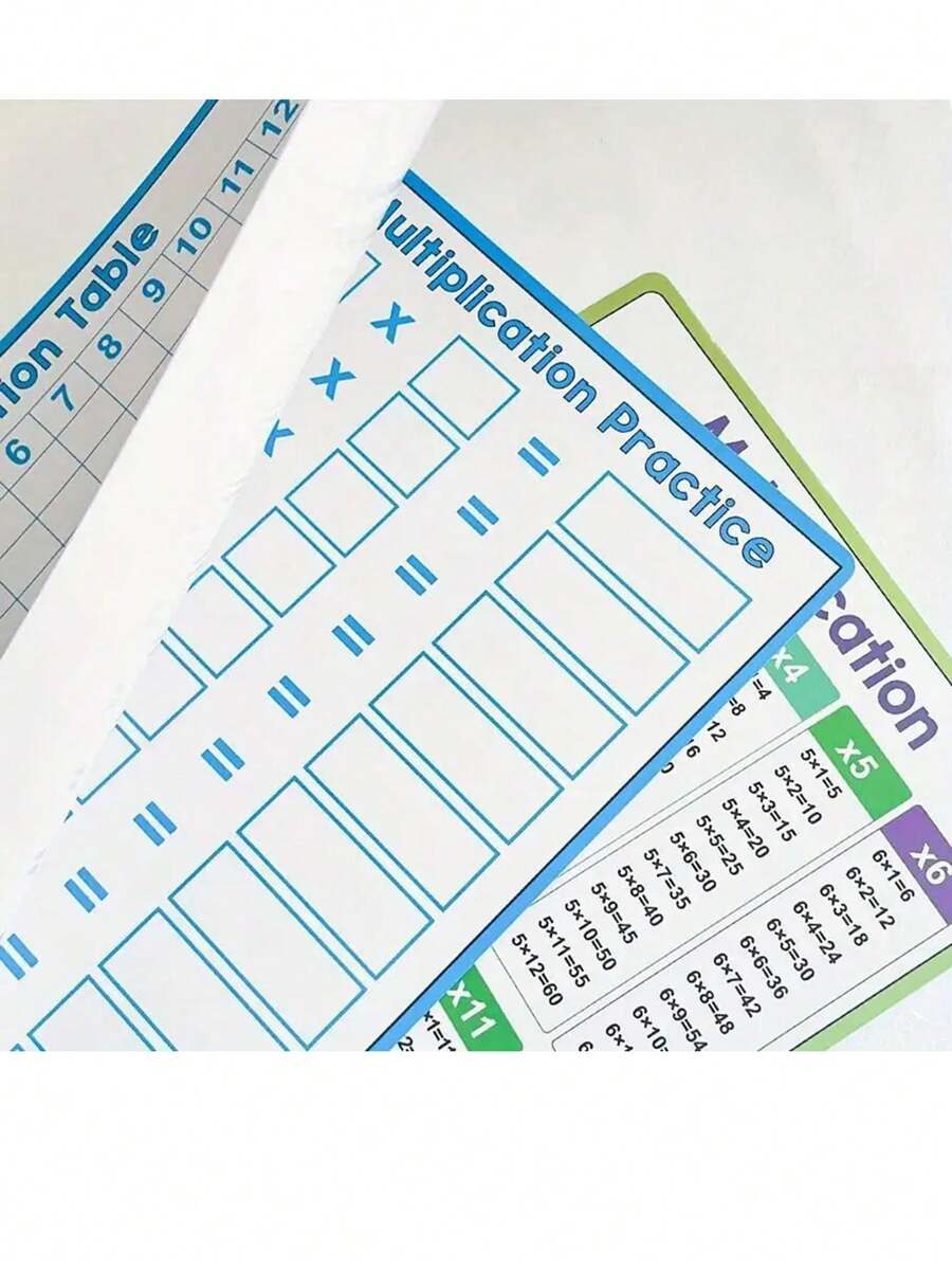 3 Pcs Multiplication Table Poster + 2 Pcs Pens, Children's Math ...