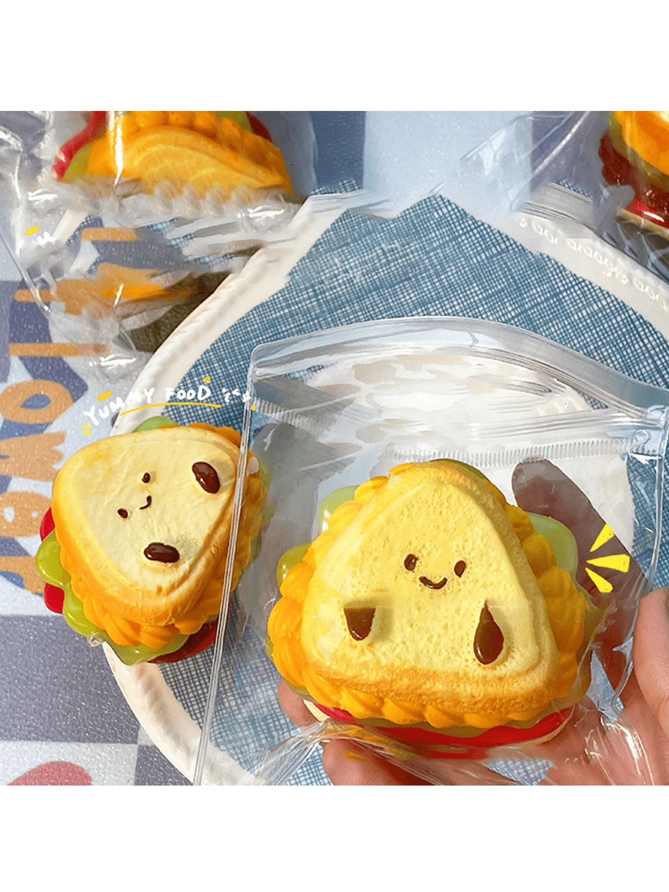 Thick Sandwich Squishy Stress Relief Toy, Multi-Layer Hamburger ...