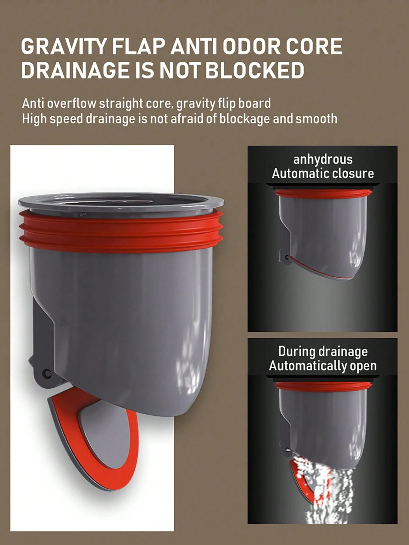 Bathroom Floor Drain, Installable In Toilets, Showers And Water-Prone ...