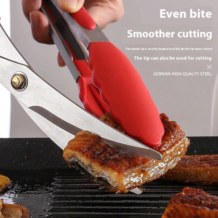 Barbecue Scissors And Clip Set Stainless Steel BBQ Scissors BBQ Tongs ...