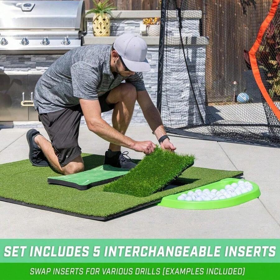 5 Ft X 4 Ft Golf Practice Hitting Mat, Includes 5 Interchangeable ...